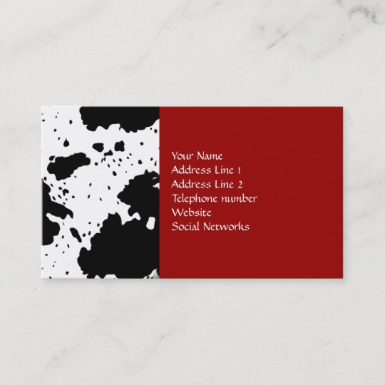 Cow Print Business Cards | Zazzle.com