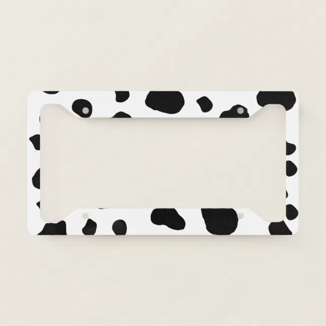 Cow Print, Cow Pattern, Cow Spots, Black And White License Plate Frame ...
