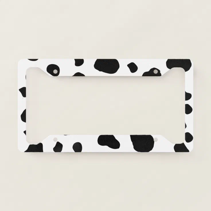 Cow Print, Cow Pattern, Cow Spots, Black And White License Plate Frame ...