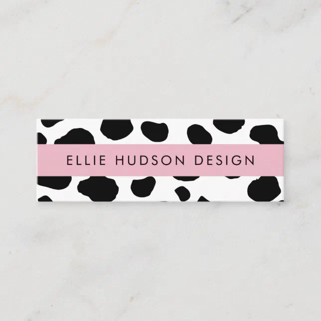 Cow Print, Cow Pattern, Cow Spots, Black And White Mini Business Card ...