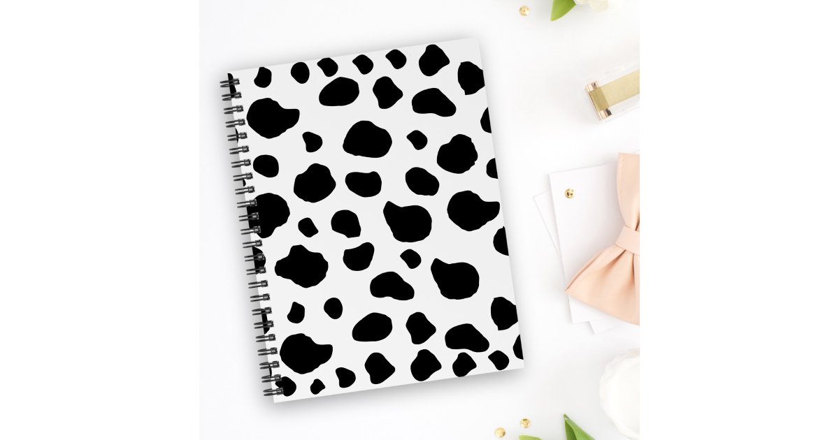 Cow Print, Cow Pattern, Cow Spots, Black And White Notebook | Zazzle