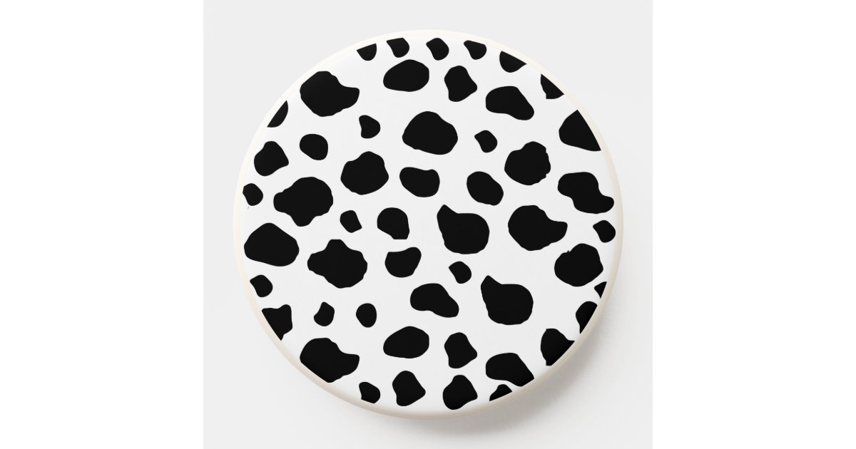 Cow Print, Cow Pattern, Cow Spots, Black And White PopSocket | Zazzle