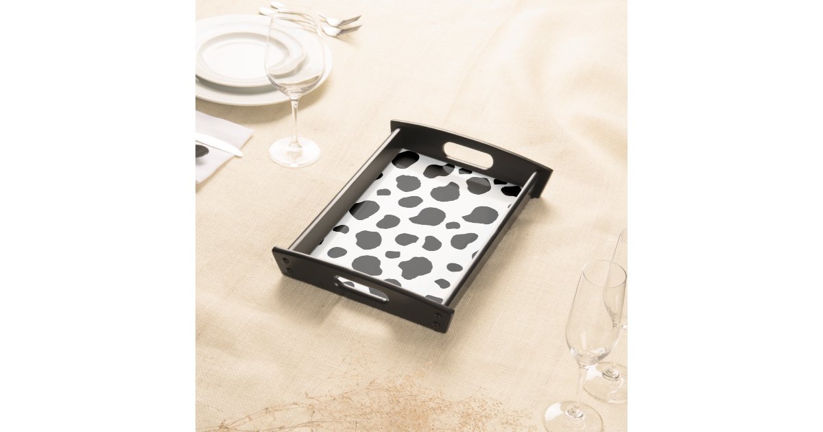 Cow Print, Cow Pattern, Cow Spots, Black And White Serving Tray | Zazzle