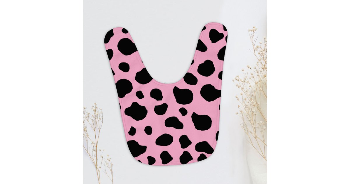 Cow Print, Cow Pattern, Cow Spots, Pink Cow Baby Bib | Zazzle