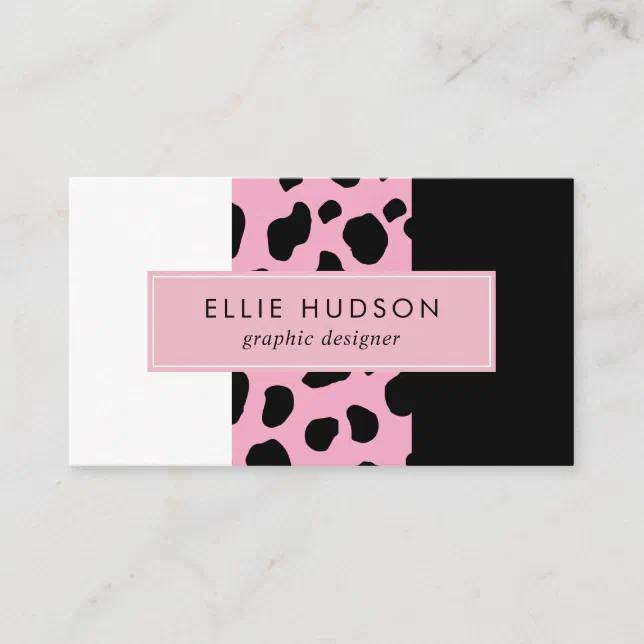 Cow Print, Cow Pattern, Cow Spots, Pink Cow Business Card | Zazzle