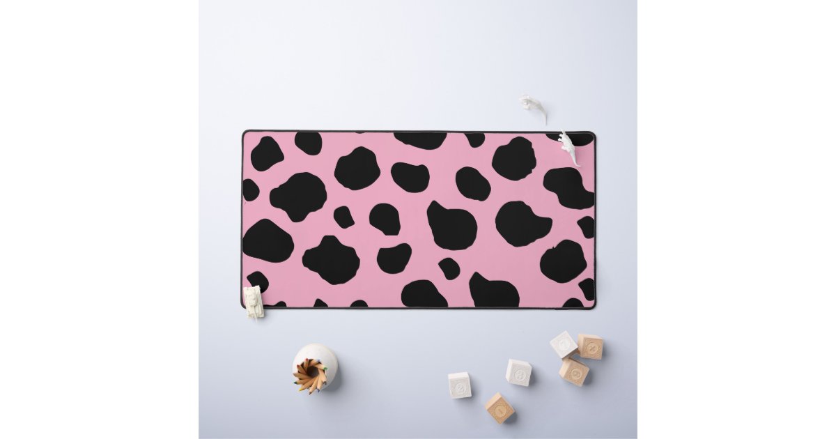 Cow Print, Cow Pattern, Cow Spots, Pink Cow Desk Mat | Zazzle