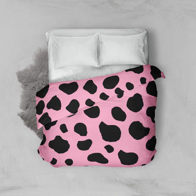 Cow Print, Cow Pattern, Cow Spots, Pink Cow Duvet Cover | Zazzle