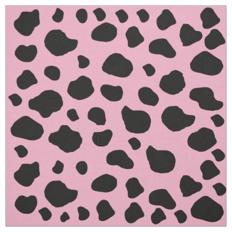 Pink Cow Spots Animal Print Pattern Fabric | Zazzle
