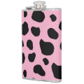 Cow Print, Cow Pattern, Cow Spots, Pink Cow Flask | Zazzle