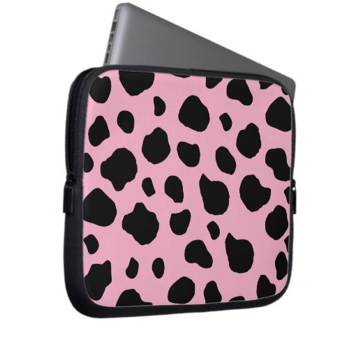 Cow Print, Cow Pattern, Cow Spots, Pink Cow Laptop Sleeve | Zazzle