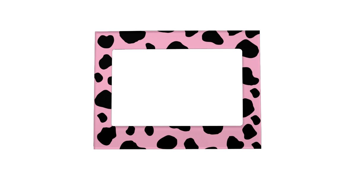 Cow Print, Cow Pattern, Cow Spots, Pink Cow Magnetic Frame | Zazzle
