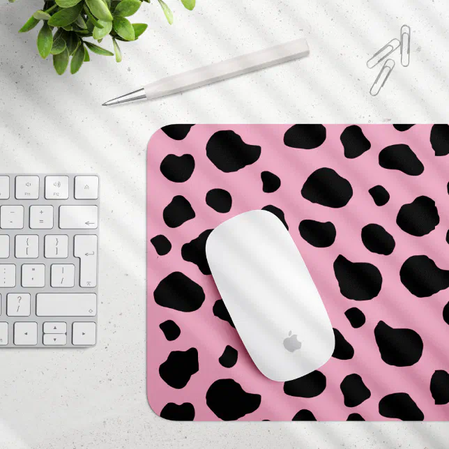 Cow Print, Cow Pattern, Cow Spots, Pink Cow Mouse Pad | Zazzle