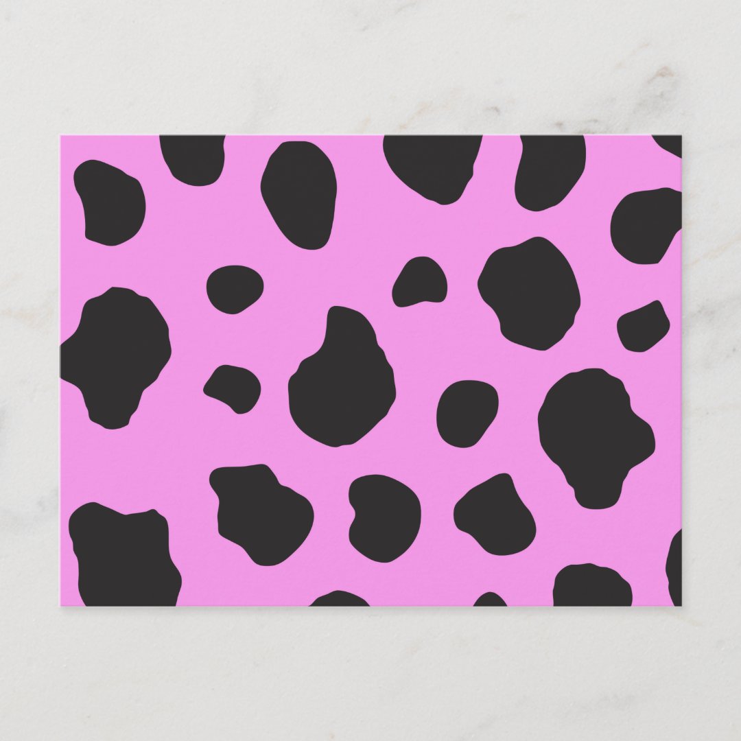 Cow Print, Cow Pattern, Cow Spots, Pink Cow Postcard | Zazzle