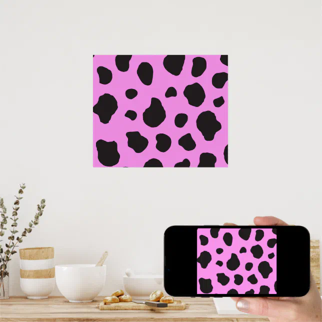 Cow Print, Cow Pattern, Cow Spots, Pink Cow Poster | Zazzle