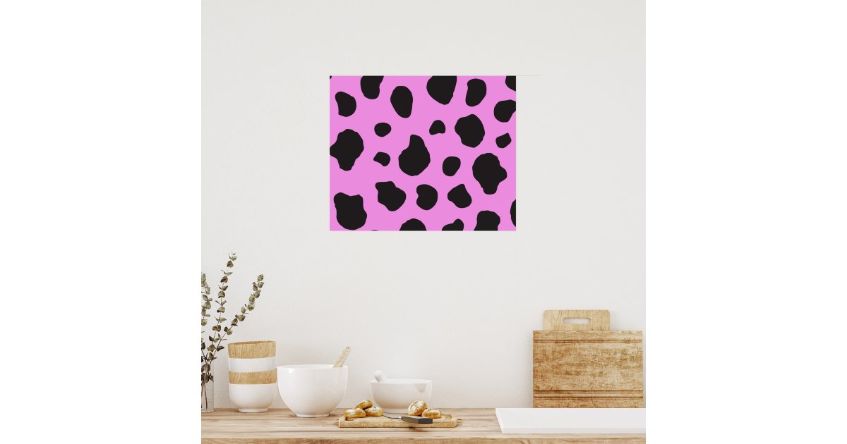 Cow Print, Cow Pattern, Cow Spots, Pink Cow Poster | Zazzle