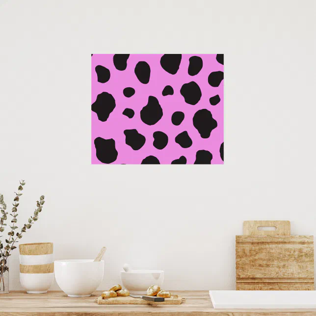 Cow Print, Cow Pattern, Cow Spots, Pink Cow Poster | Zazzle