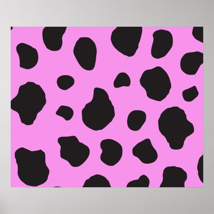 Cow Print, Cow Pattern, Cow Spots, Pink Cow Poster | Zazzle