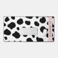 Cow Print, Cow Spots, Black And White, Your Name Desk Mat | Zazzle