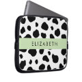 Cow Print, Cow Spots, Black And White, Your Name Laptop Sleeve | Zazzle