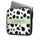 Cow Print, Cow Spots, Black And White, Your Name Laptop Sleeve | Zazzle