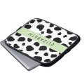 Cow Print, Cow Spots, Black And White, Your Name Laptop Sleeve | Zazzle