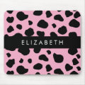 Cow Print, Cow Spots, Pink Cow, Your Name Mouse Pad | Zazzle
