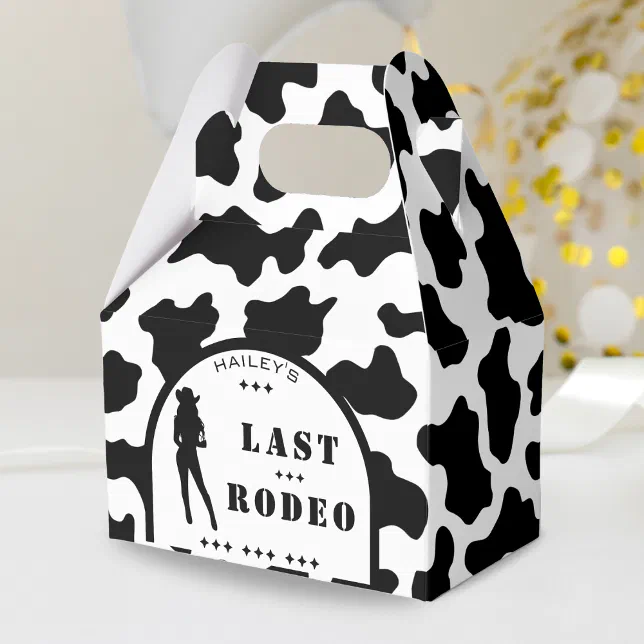 Cow Print Cowgirl Wedding Bachelorette Party Favor Boxes | Zazzle