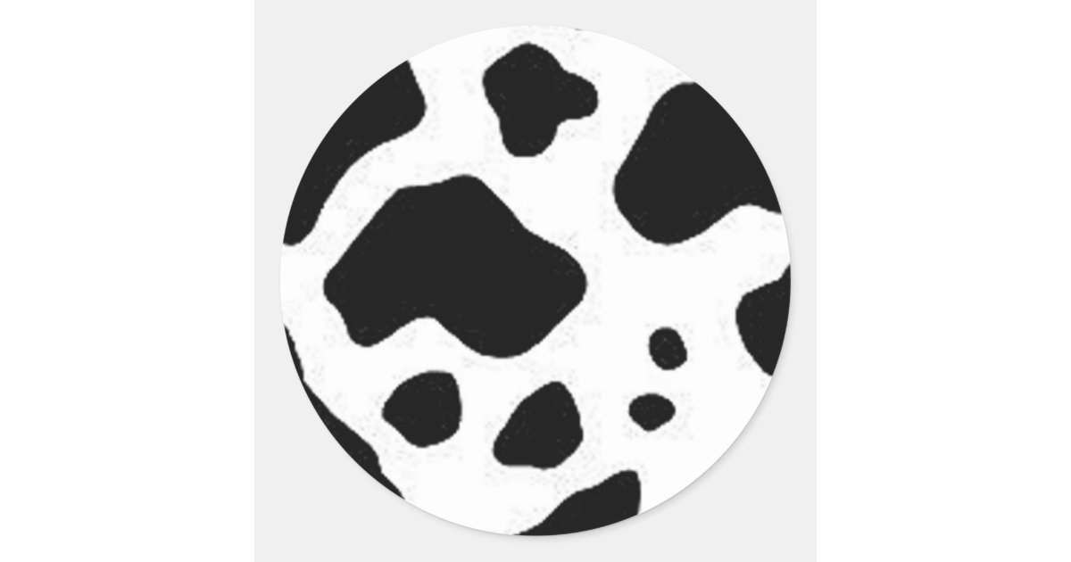 Cow print design classic round sticker | Zazzle