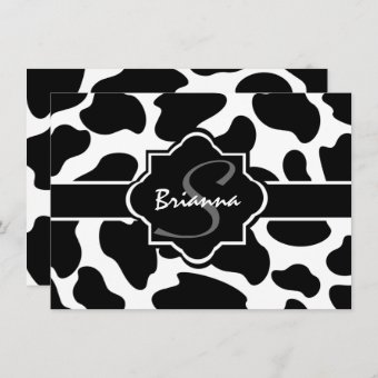 Cow Print Flat Note Card | Zazzle