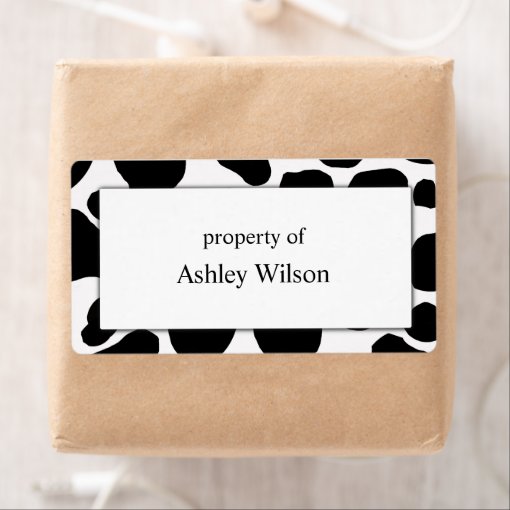 Cow Print Labels | Zazzle