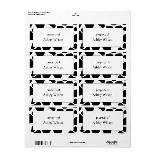 Cow Print Labels | Zazzle