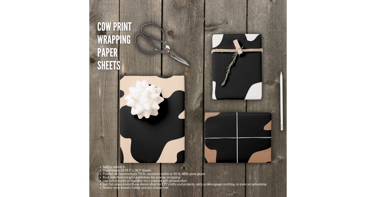 Cow Print Wrapping Paper Sheets | Zazzle