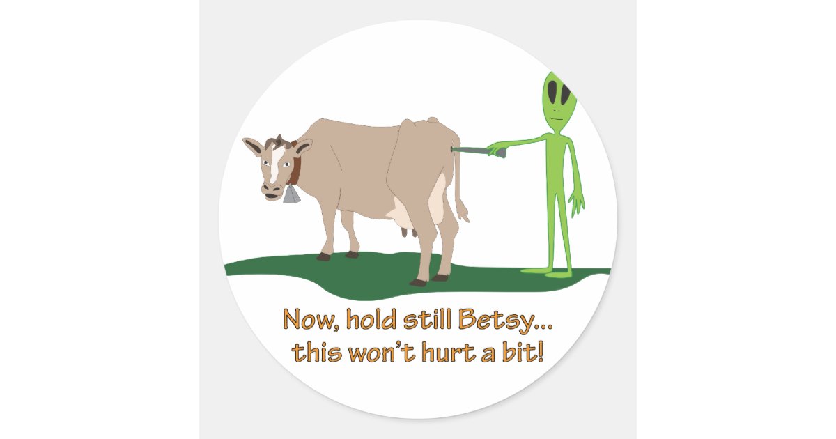 Cow Probe Classic Round Sticker | Zazzle