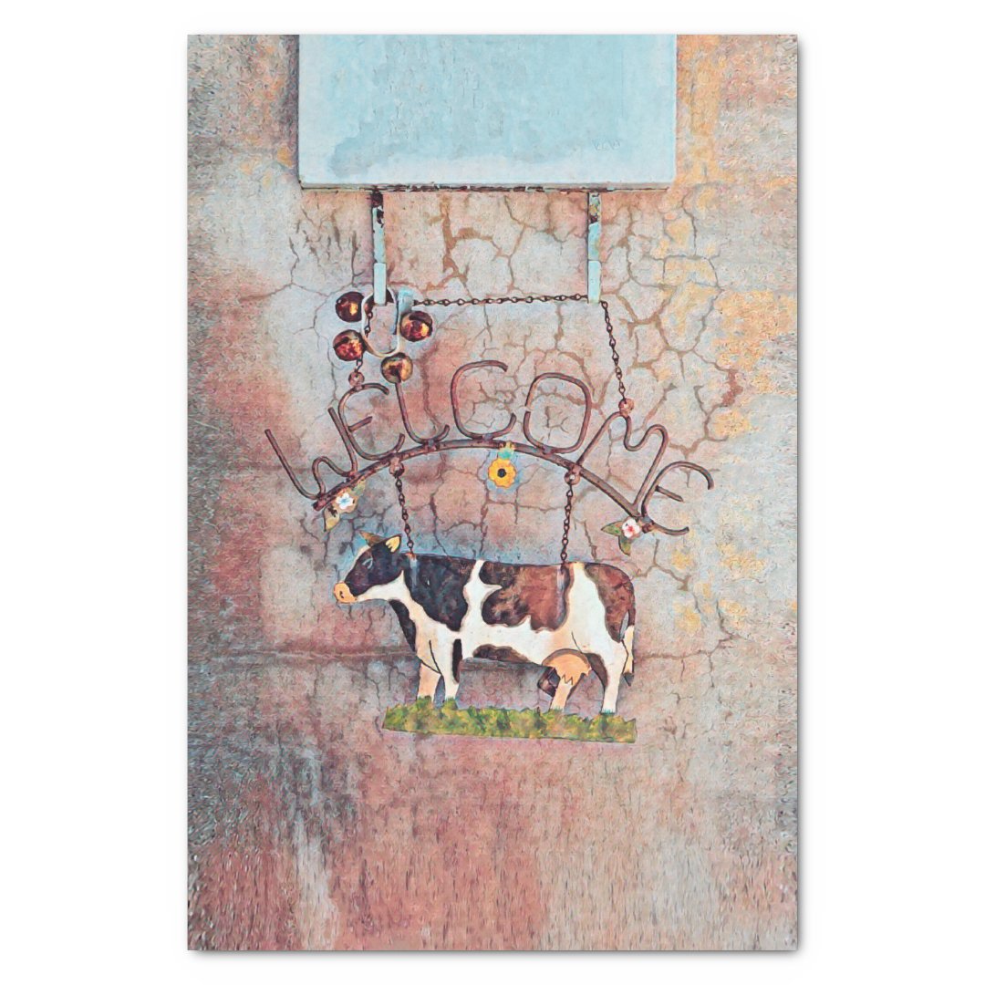 Cow Rustic Country Western Farm Decoupage Tissue Paper | Zazzle