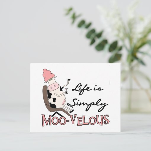 Cow Simply Moo-velous Tshirts and Gifts Postcard | Zazzle