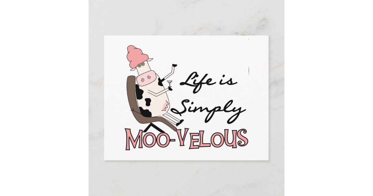 Cow Simply Moo-velous Tshirts and Gifts Postcard | Zazzle