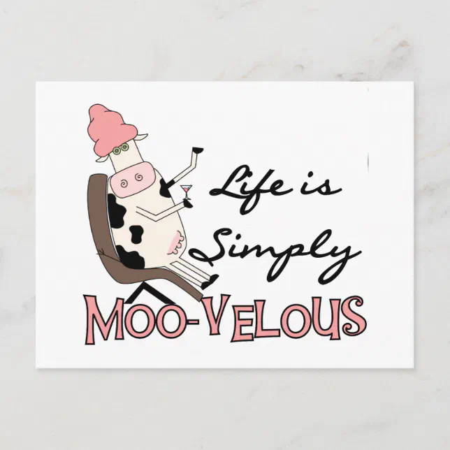 Cow Simply Moo-velous Tshirts and Gifts Postcard | Zazzle