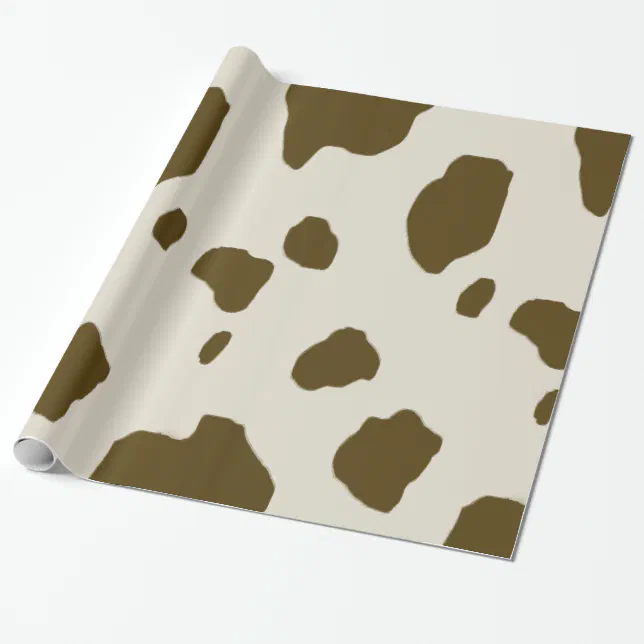 COW SKIN Brown Animal Print Wrapping Paper | Zazzle