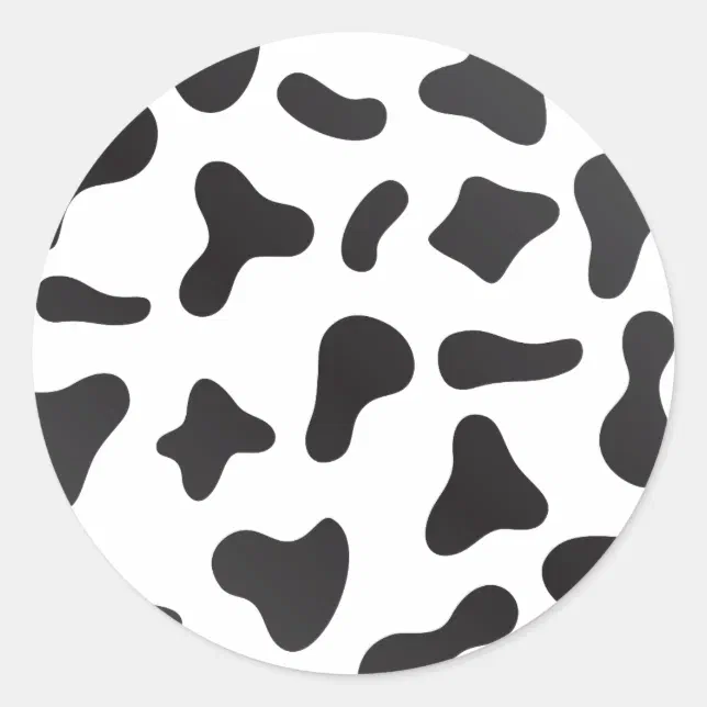 Cow Skin Texture Classic Round Sticker | Zazzle