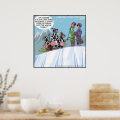 Cow Snow-Skiing Family Funny Poster | Zazzle