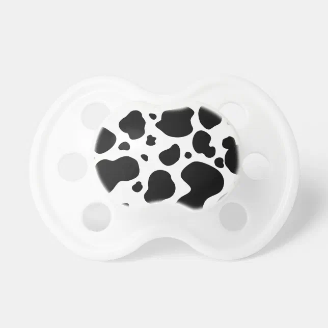 Cow Spots Pattern Black and White Animal Print Pacifier | Zazzle