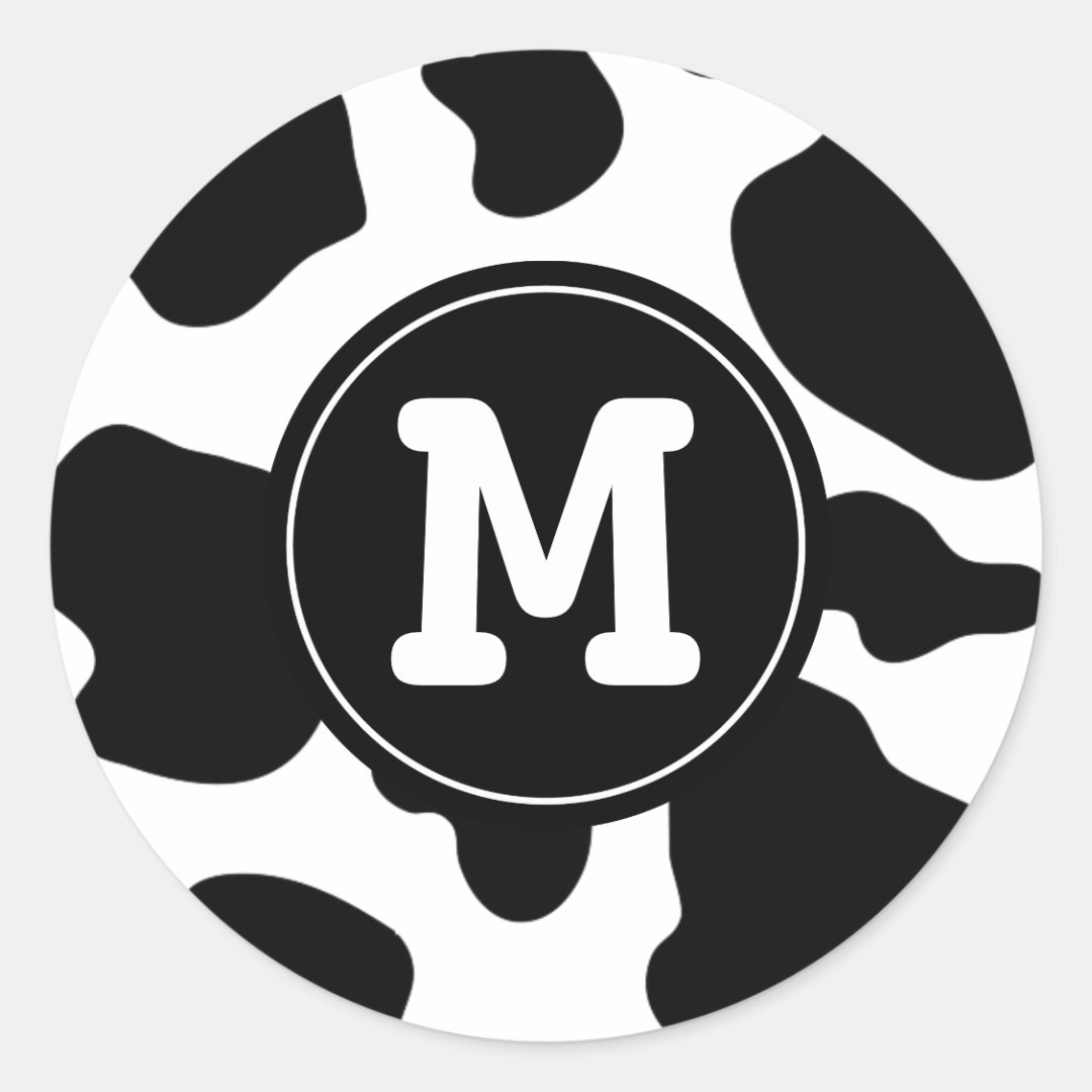 Cow spots pattern round sticker | animal print | Zazzle