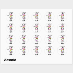 Cow Stick Figure Sticker | Zazzle