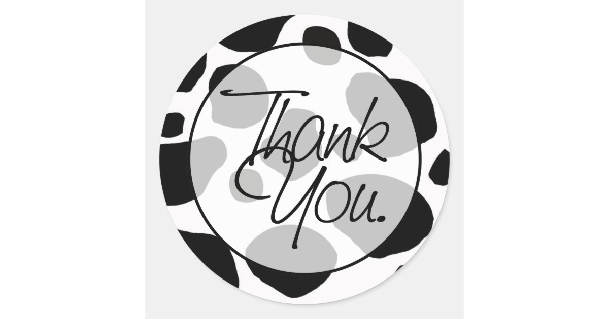 Cow | Thank You Classic Round Sticker | Zazzle