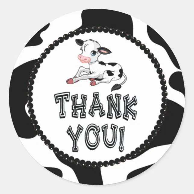 Cow Thank You Stickers | Zazzle