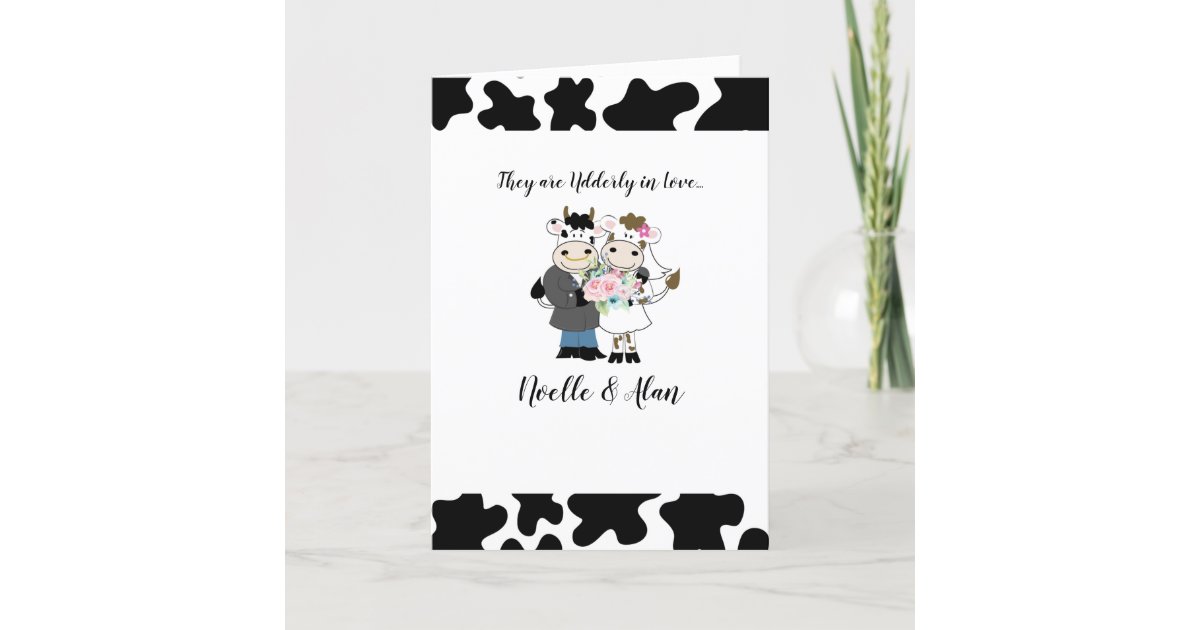 Cow Wedding Invitation Folded Card - Noelle | Zazzle