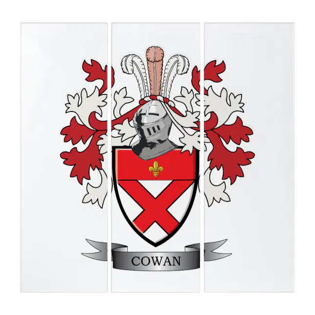 Cowan Family Crest Coat of Arms Triptych | Zazzle