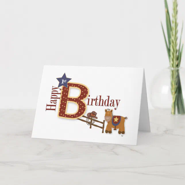 Cowboy 1st Birthday Card | Zazzle