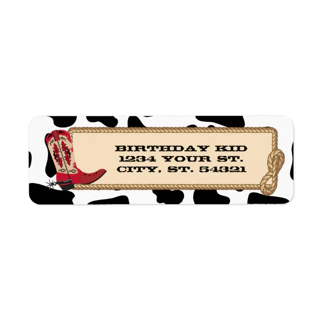 Cowboy Address Labels | Zazzle