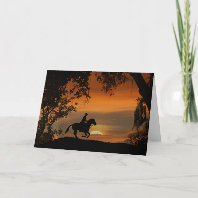 Cowboy and Horse Happy Trails Retirement Card | Zazzle